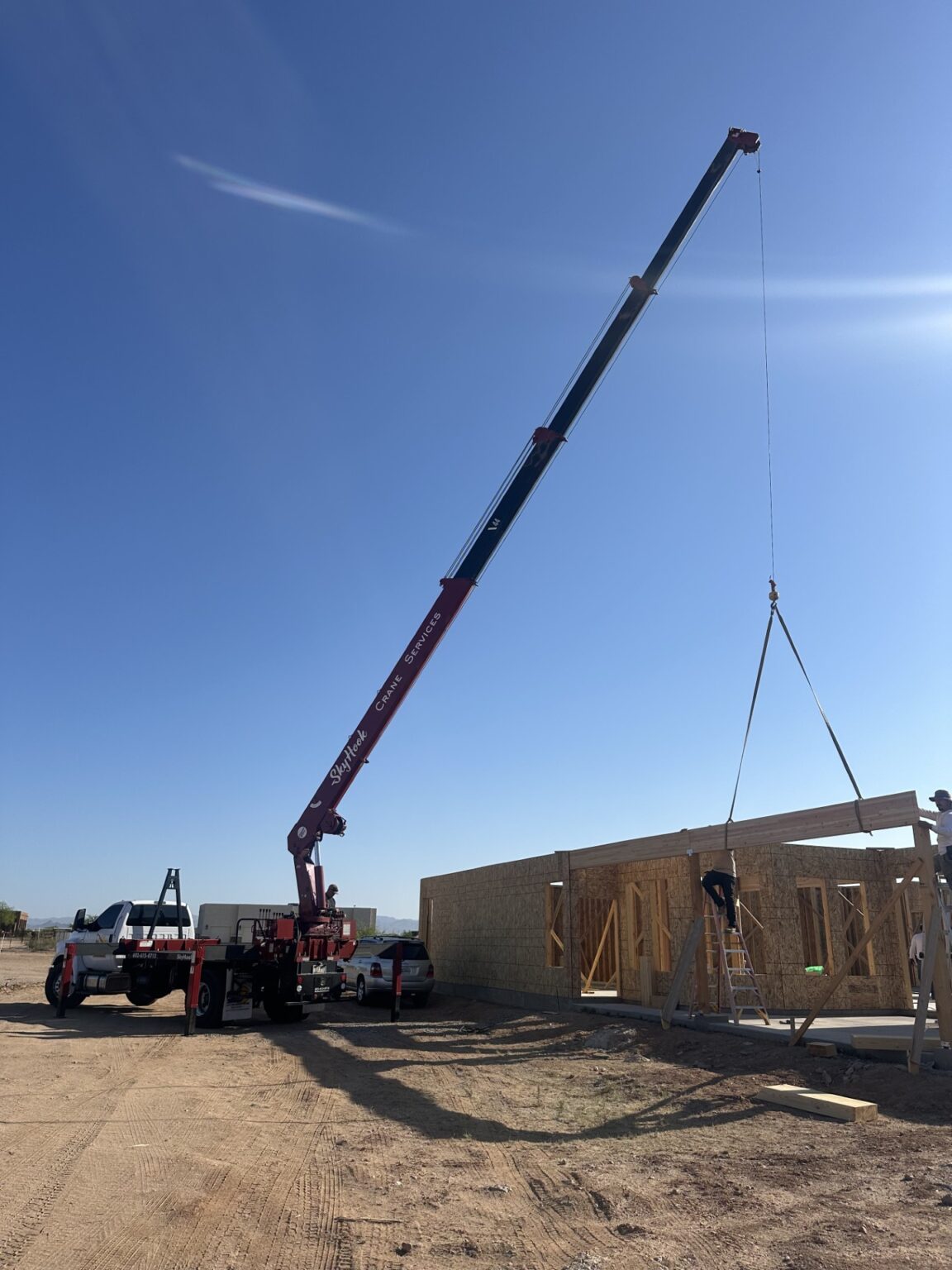 Lifting Roof Trusses with Cranes: What You Need to Know – Sky Hook Cranes